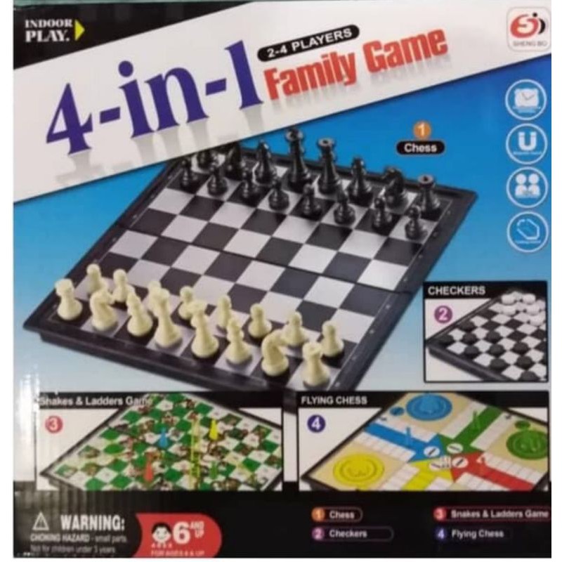 Jual Mainan 4in1 family game ludo, ular tangga, catur dan otelo ukuran ...