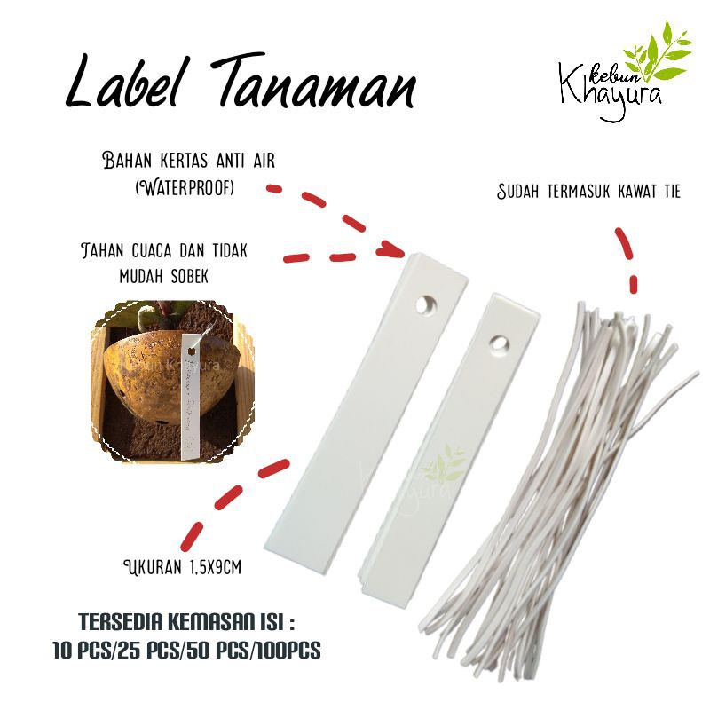 Jual Label Tanaman / Plant Label Tag Bahan Kertas Anti Air (Waterproof ...