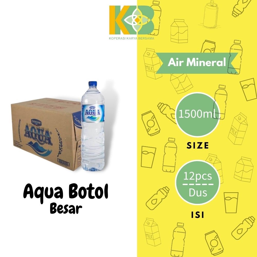 Jual Aqua 1500ml Air Mineral Botol Isi 12 Pcs | Shopee Indonesia