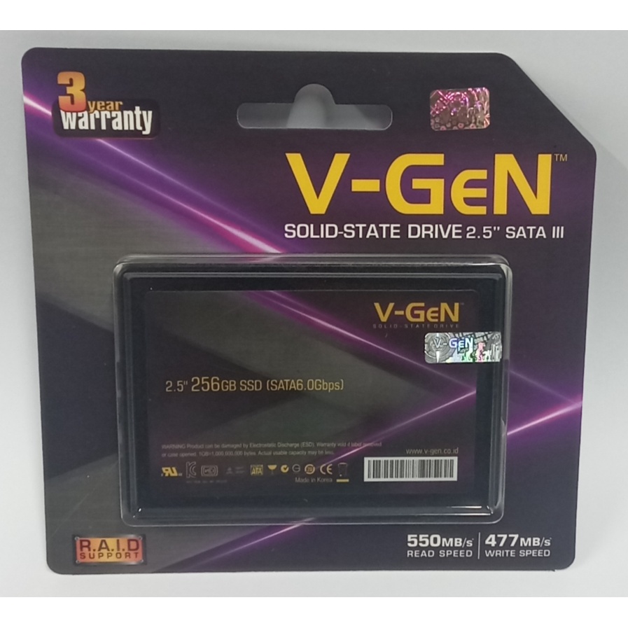 Jual SSD V-GeN 256GB SATA 3 VGeN SSD 256 GB Laptop Komputer Original ...