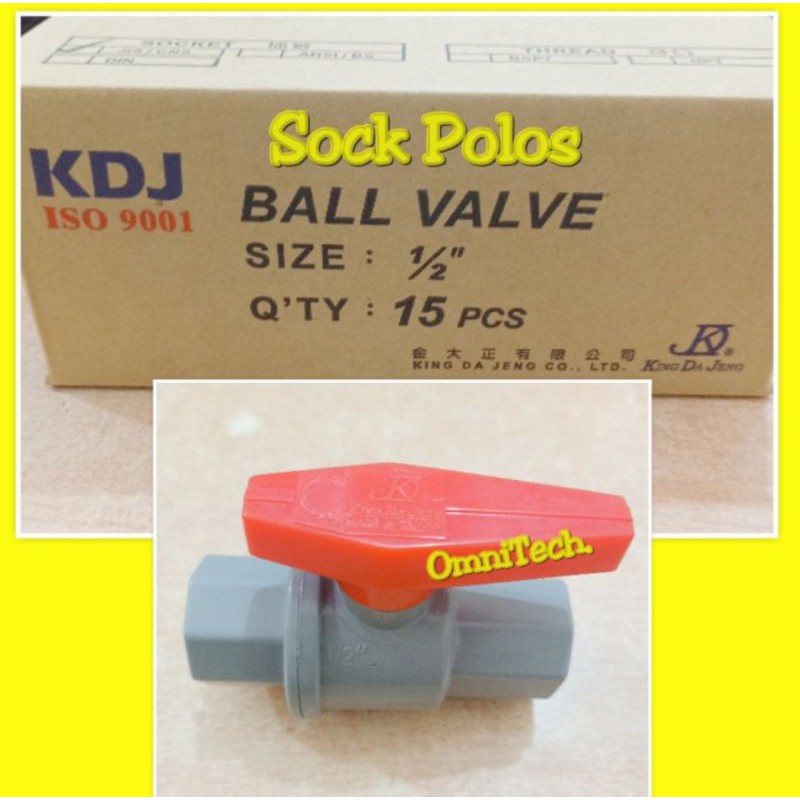 Jual Stop Kran Ball Valve PVC Sok Socket KDJ 1/2" Inch Made in Taiwan ...