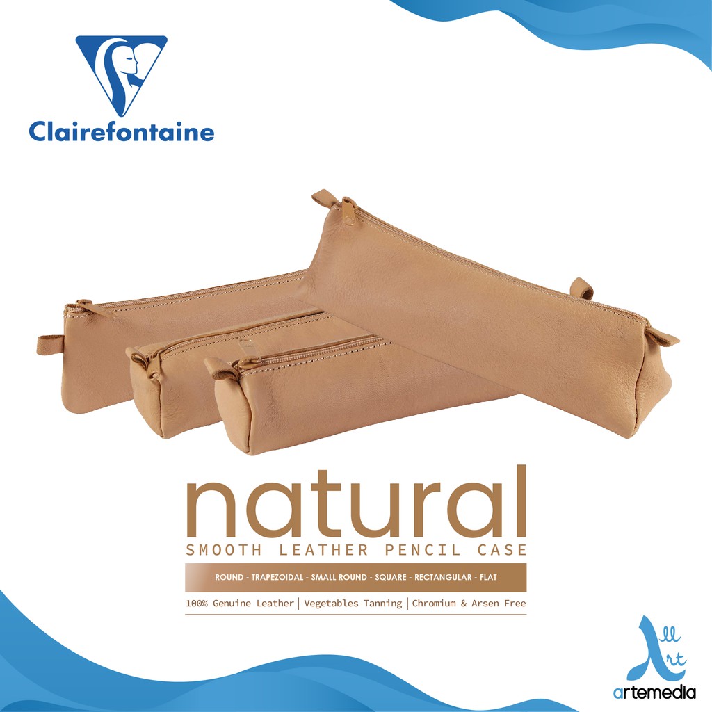 Jual Clairefontaine Natural Real Smooth Leather Pencil Case | Shopee ...