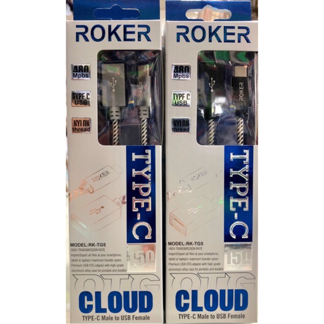 Jual Kabel OTG ROKER TYPE C RK-TG5 kabel 15cm male to usb female high ...
