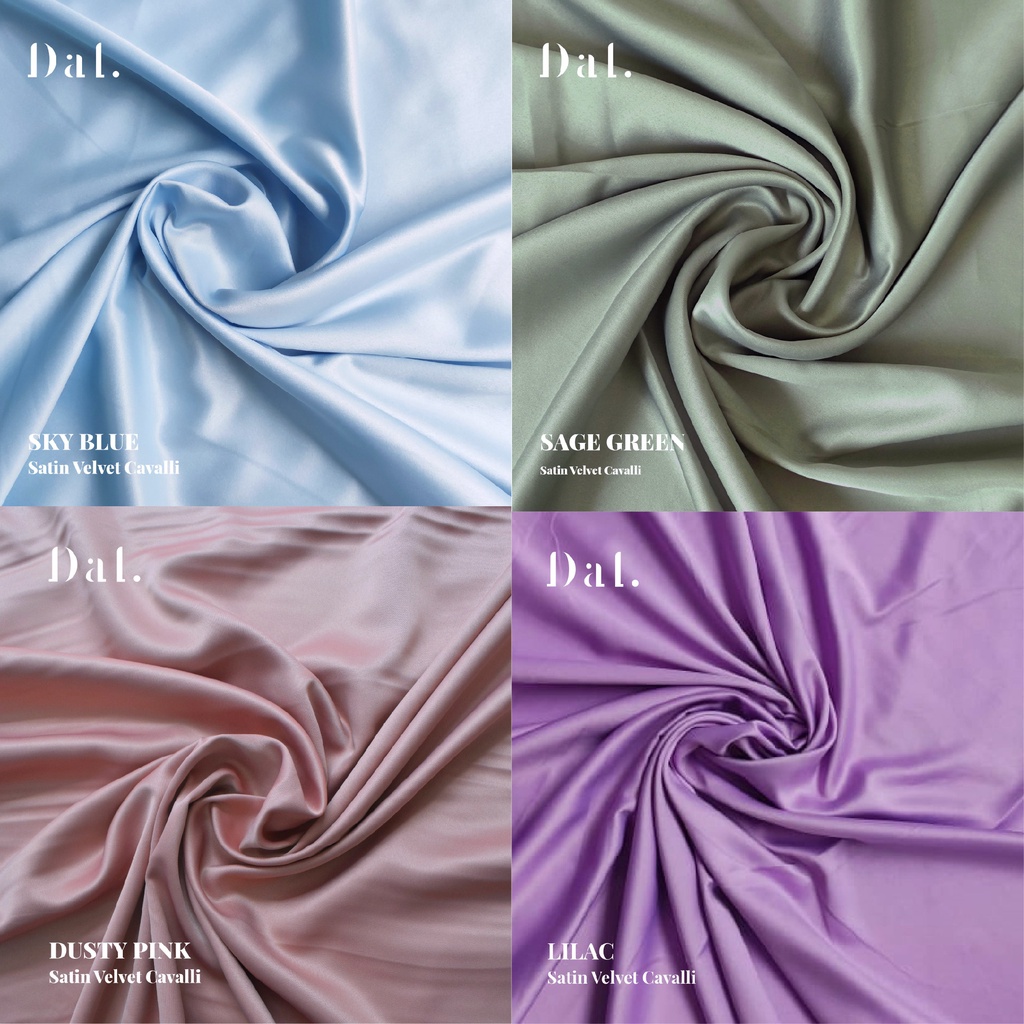 Jual 0,5 meter bahan kain satin silk velvet premium puring gamis dress ...