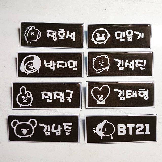 Jual BT21 NAME TAG PIN KPOP BTS BANGTAN BOYS JIMIN JUNGKOOK TAEHYUNG ...