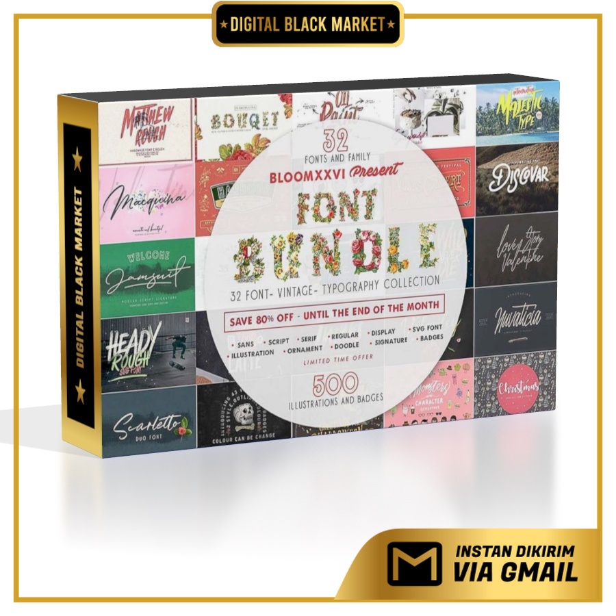 Jual ID0622 - Mega Font Bundle with Extras | Koleksi Font Premium ...