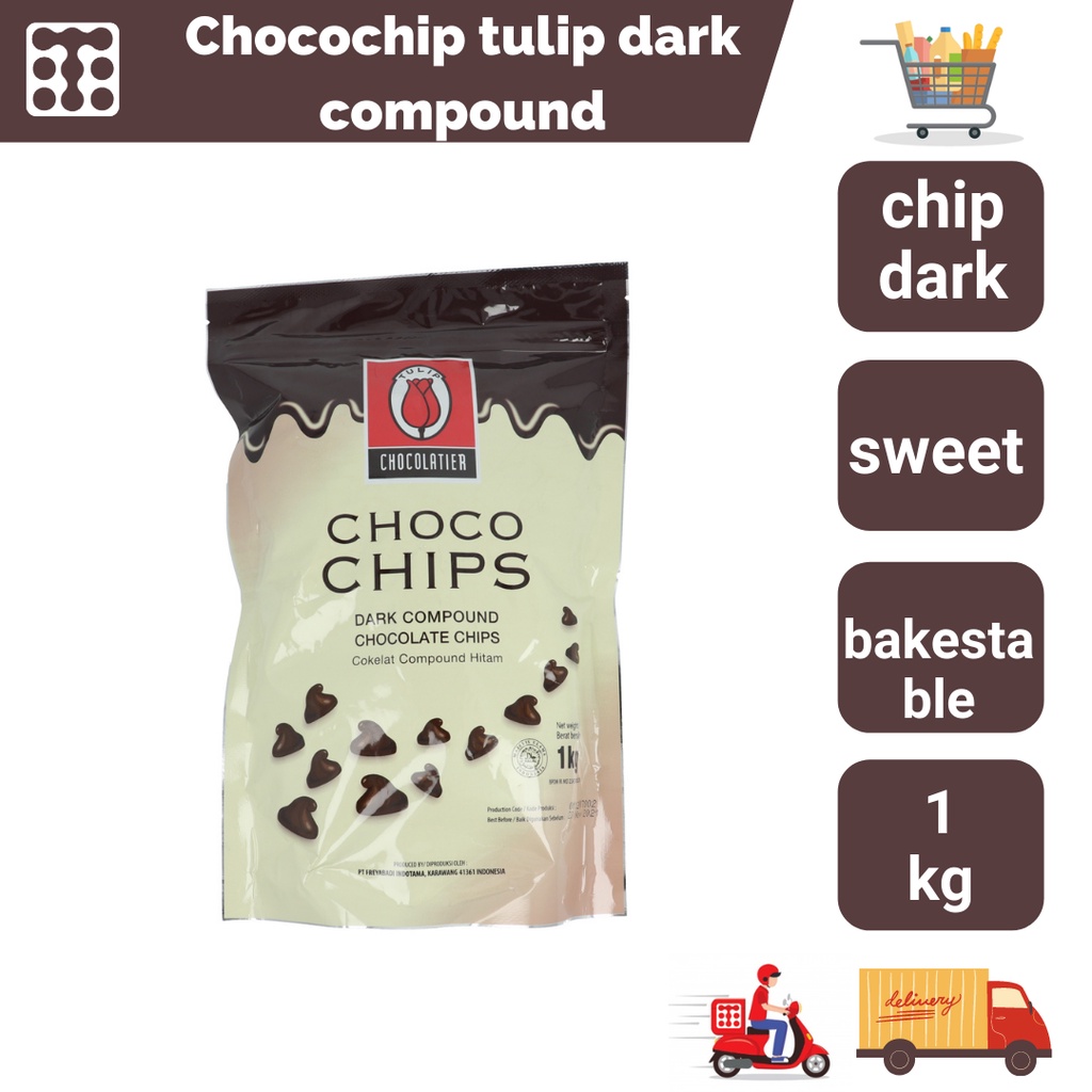 Jual Choco Chips Tulip Dark Comp 1 Kg | Shopee Indonesia