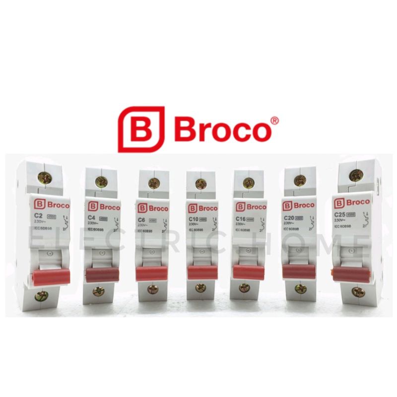 Jual BROCO MCB 1 FASE 2A,4A,6A,10A,16A,20A,25A|SAKLAR,SAKELAR PENGAMAN LISTRIK OTOMATIS ...