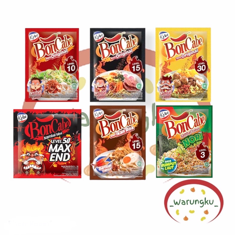 Jual SACHET Bon Cabe ALL VARIANT Original Level 30 10 15 Boncabe 1pcs ...