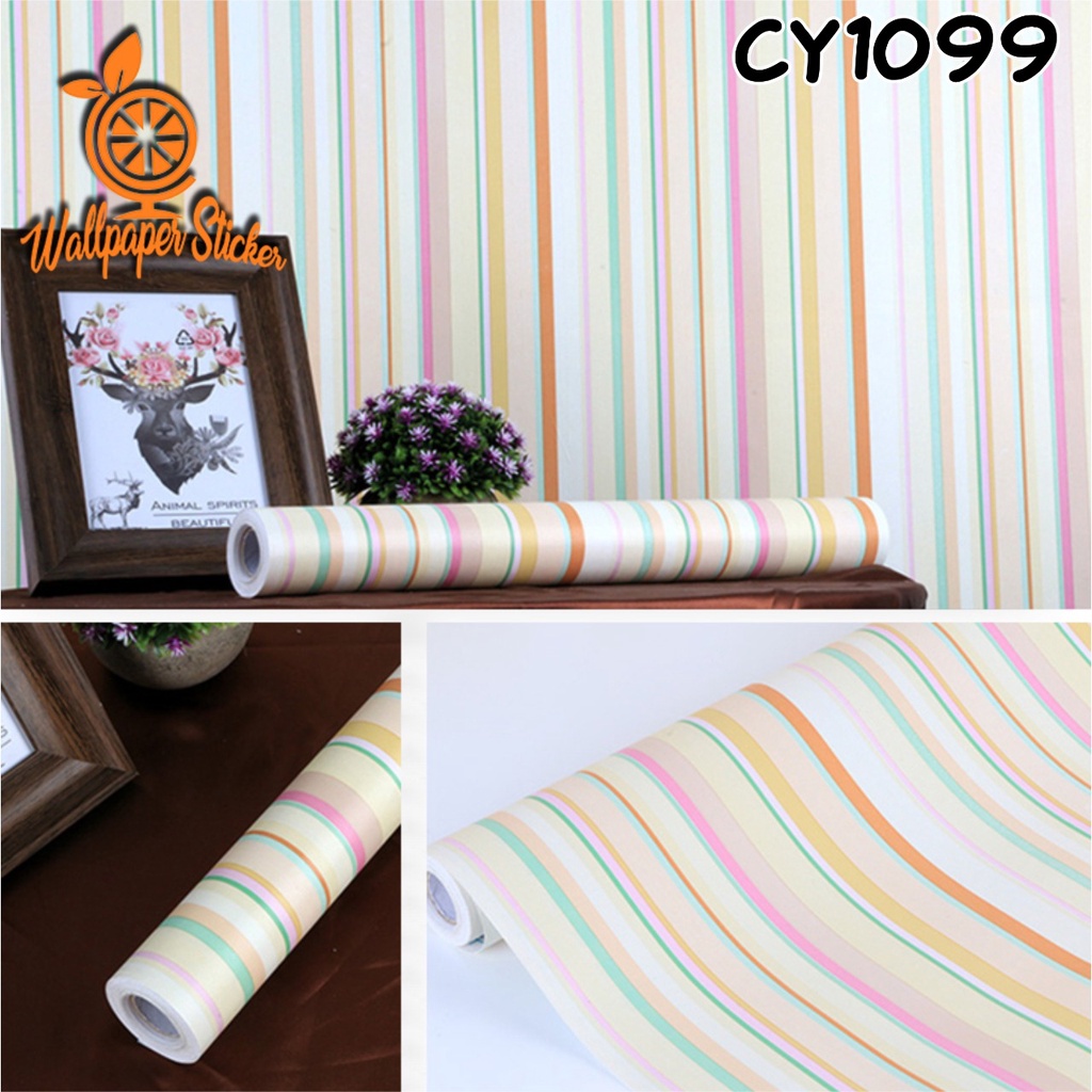 Jual Stiker dinding Wallpaper Dinding Wallstiker kamar tidur 45Cmx8m Bata Garis Batik | Shopee ...