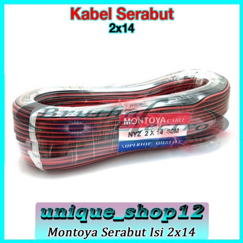 Jual Kabel Serabut 80Meter Isi Dua Hitam-Merah 2x14 /Roll | Shopee ...