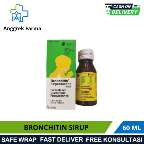 Jual BRONCHITIN SYRUP/60ML/OBAT UNTUK MERINGANKAN BATUK/DAN GATAL ...