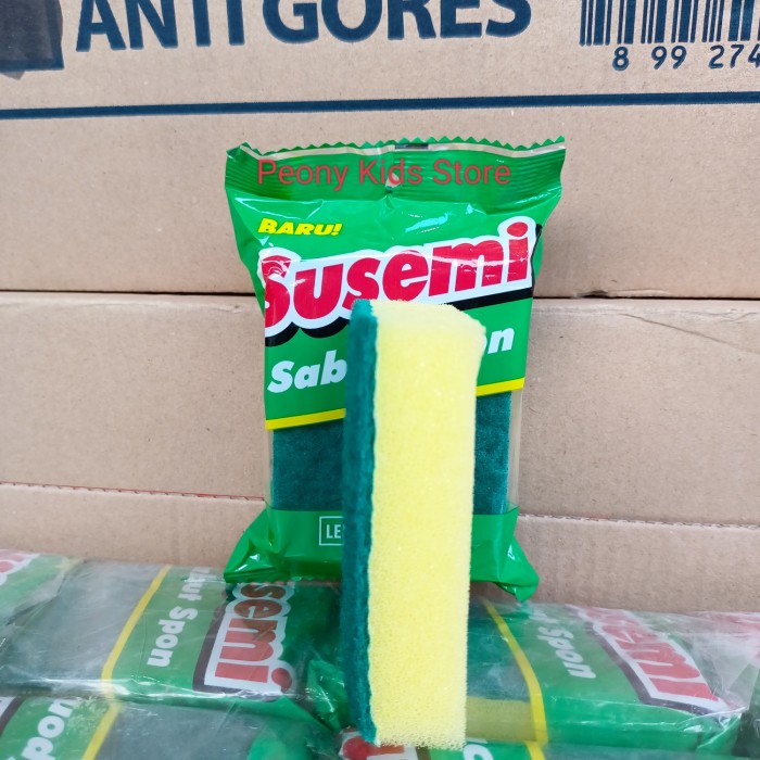 Jual Polytex Susemi sabut spon cuci piring hijau kuning/sponge spons ...