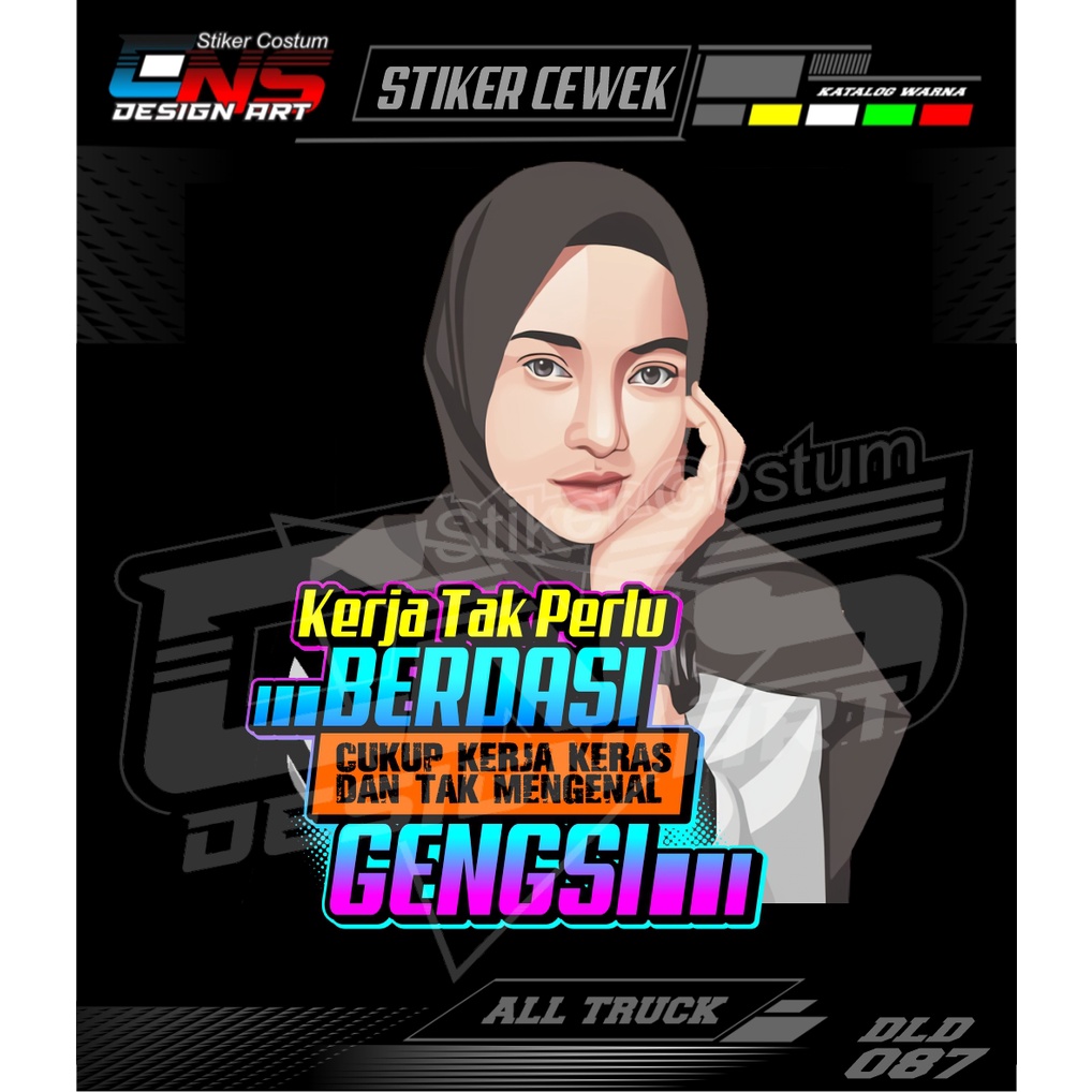 Jual Stiker Cewek Hijab Jumbo 1Meter Sticker decal mobil motor Sticker ...