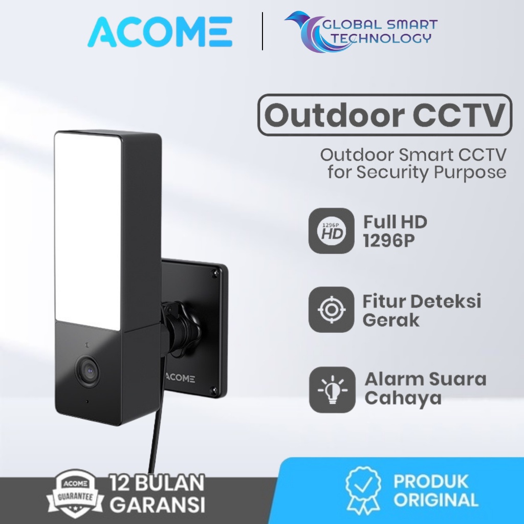 Jual ACOME AFC01 CCTV FULL HD 1296P 3MP Alarm Suara Cahaya Luar Ruangan ...