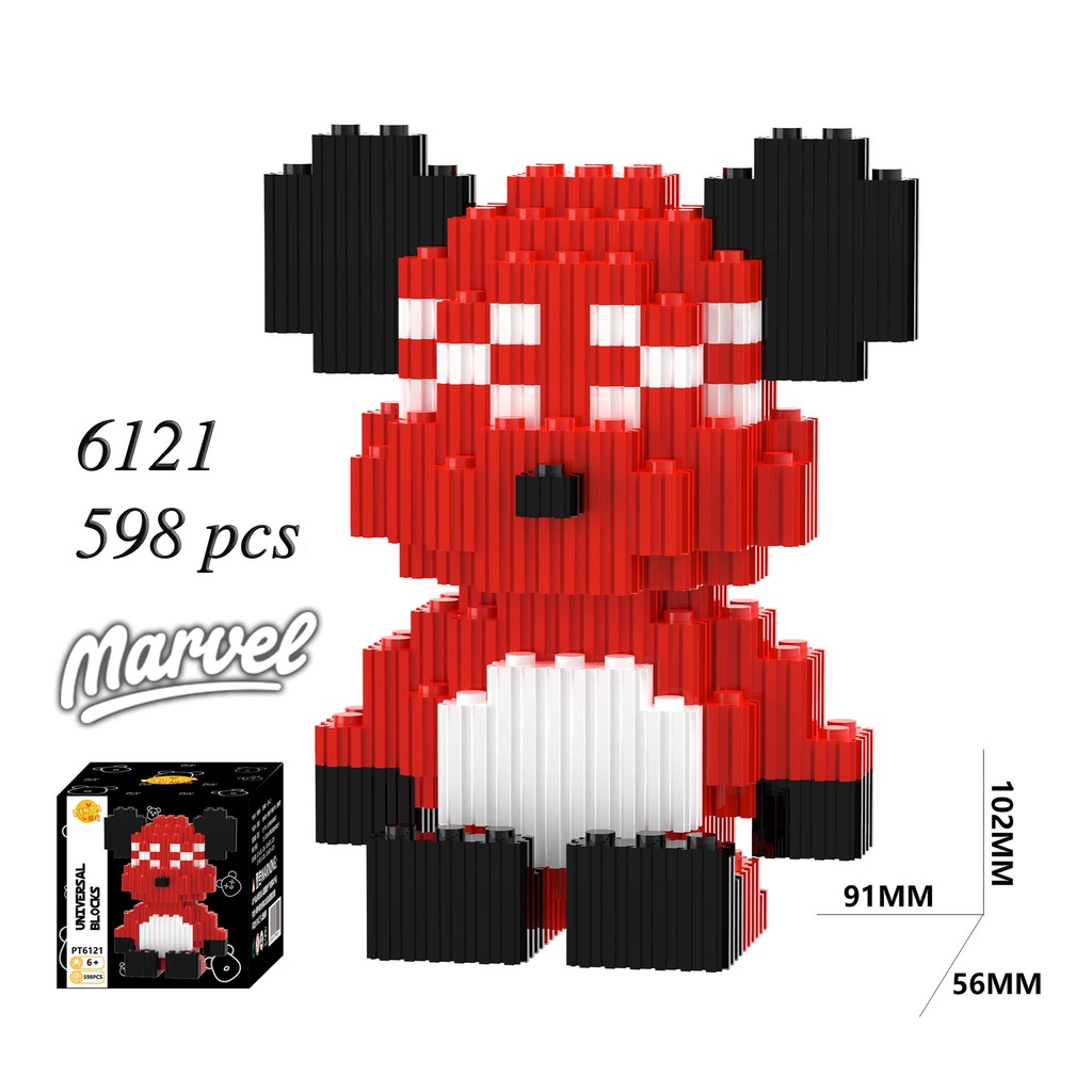 Jual Nano Block Mini Bear brick Figure | Violent Bear | Bricks ...