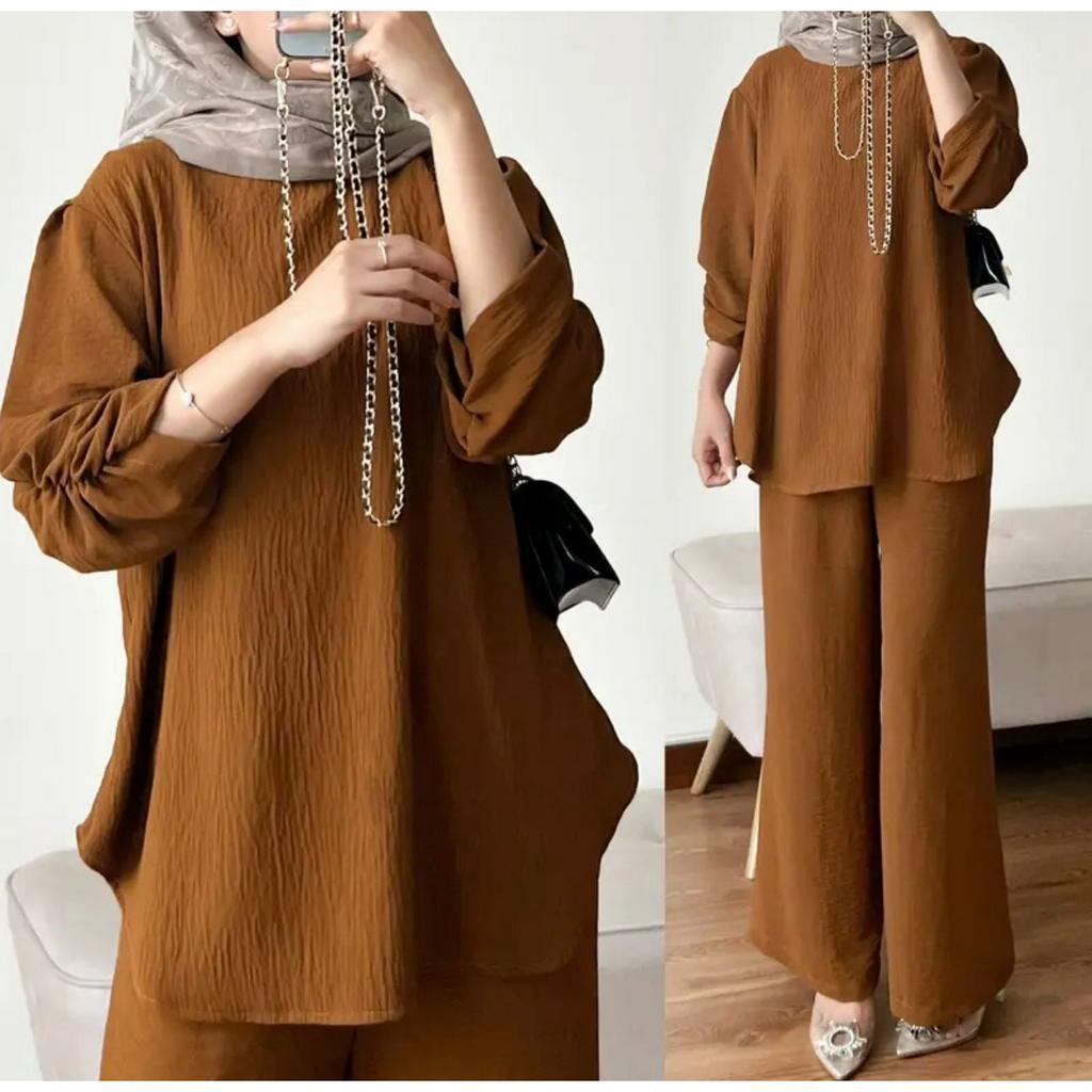 Jual AZARIN ONESET SETELAN WANITA MUSLIMAH AIRFLOW CRINCKLE CRINCLE ...