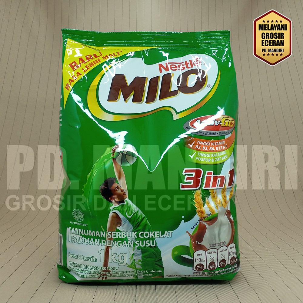 Jual MILO 3 IN 1 1 KG POUCH JUMBO | Shopee Indonesia