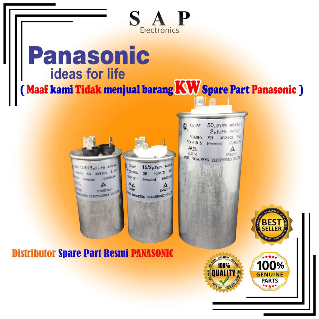Jual Kapasitor Fan Indoor AC / Capasitor mikro AC/ Spare Part PANASONIC ...