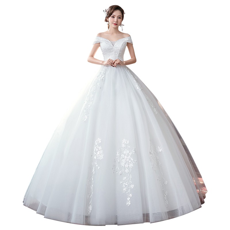 Jual Gaun Pengantin 2010003 Putih Sabrina Wedding Dress Gown | Shopee ...