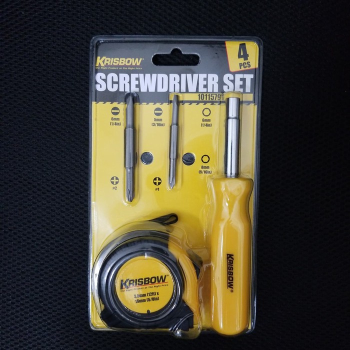 Jual screwdriver set 4pcs krisbow / obeng set krisbow | Shopee Indonesia