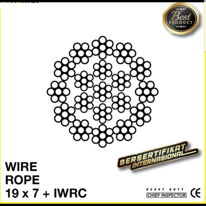 Jual 13MM 19x7 IWRC SELING WIRE ROPE ELECTRIC HOIST ANTI LILIT NON ...