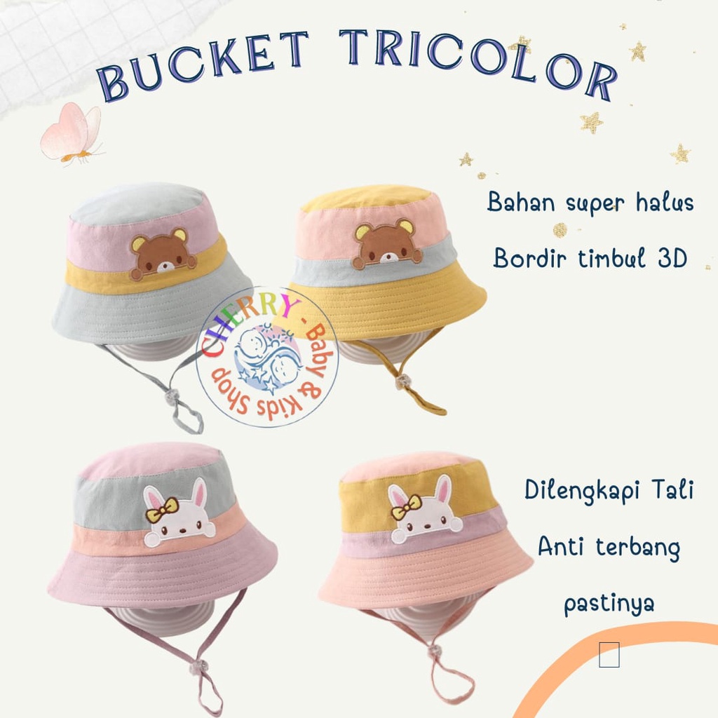 Jual Bucket Tricolor / Boba / Bear Paw / Bucket Dot Pita / Pom Fleece ...