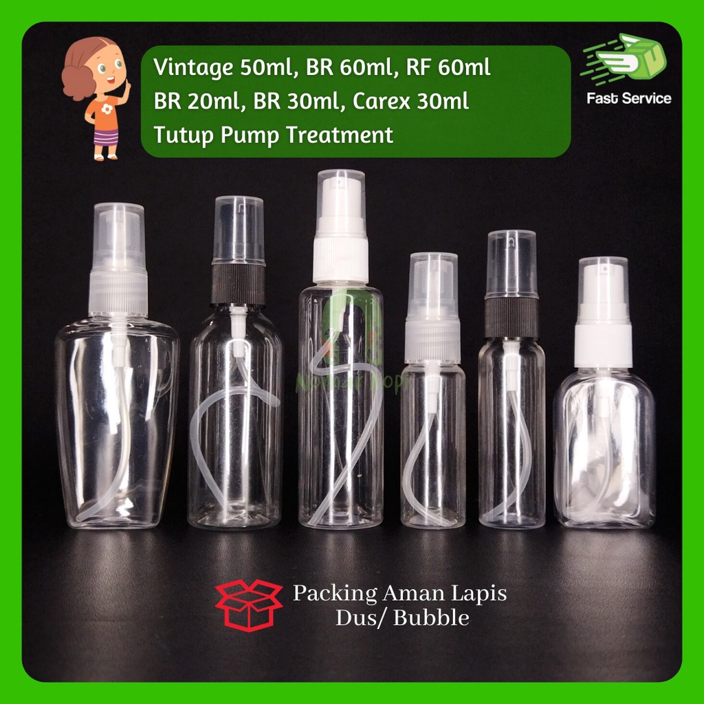 Jual Botol Clear BR 20ml Pump Treatment PET Tebal Parfume Sanitizer ...
