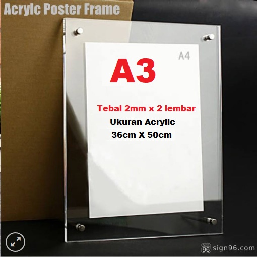 Jual Frame Poster- Papan iklan Mading - Acrylic 2mm - untuk Media ...