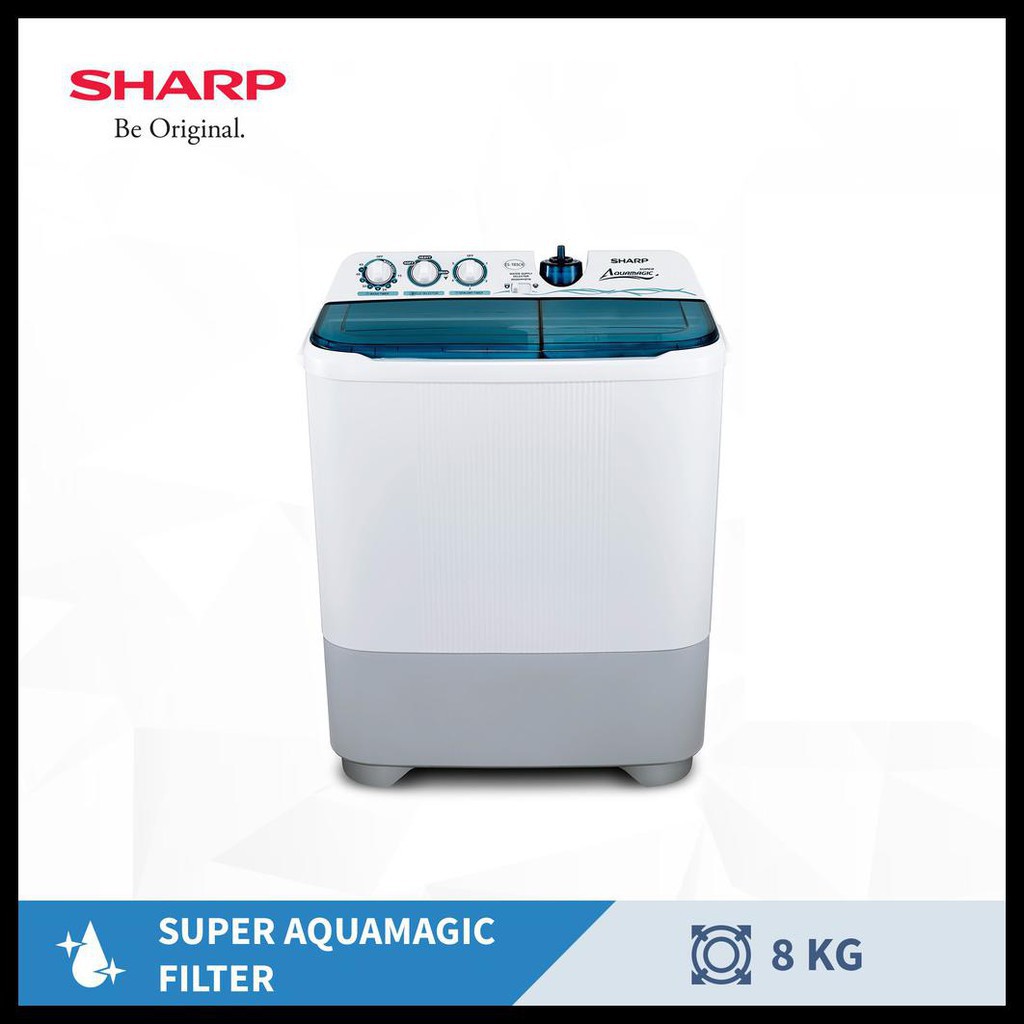 Jual MESIN CUCI 2 TABUNG SHARP ES-T85CR-BK [8 kg] GARANSI RESMI ...
