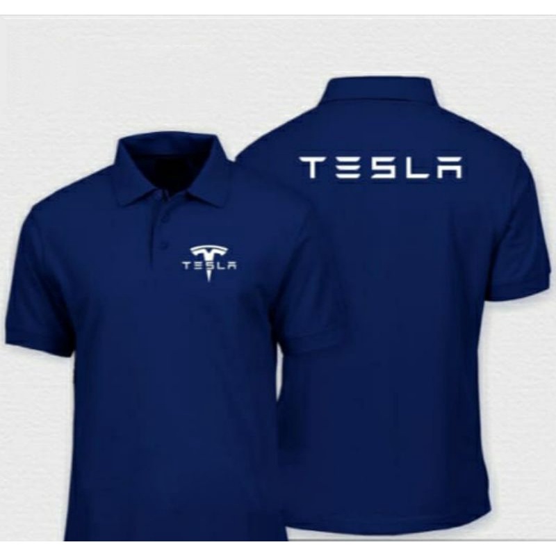 Jual Kaos Tesla full bordir kaos polo Tesla kaos kerah Tesla polo shirt ...