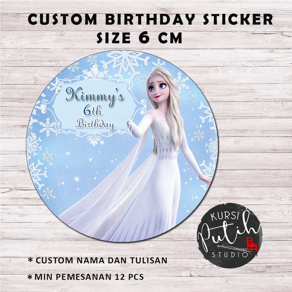 Jual custom birthday sticker tema frozen elsa | Shopee Indonesia