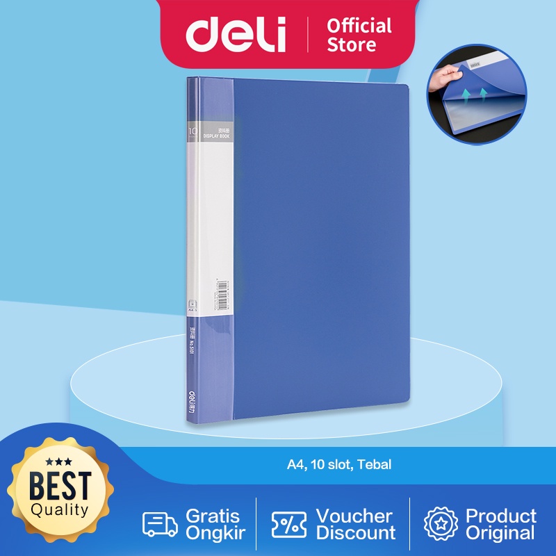 Jual Deli Display Book / Map Clear Holder / Document Keeper A4 10 ...