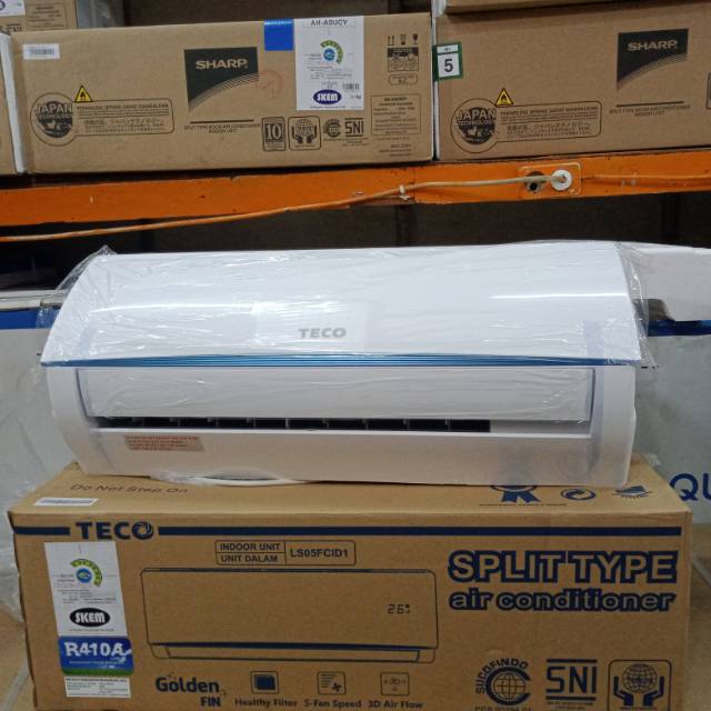 Jual AC TECO 1/2PK TITAN GOLD FIN SERIES 380WATT + pasang pipa 3 meter ...