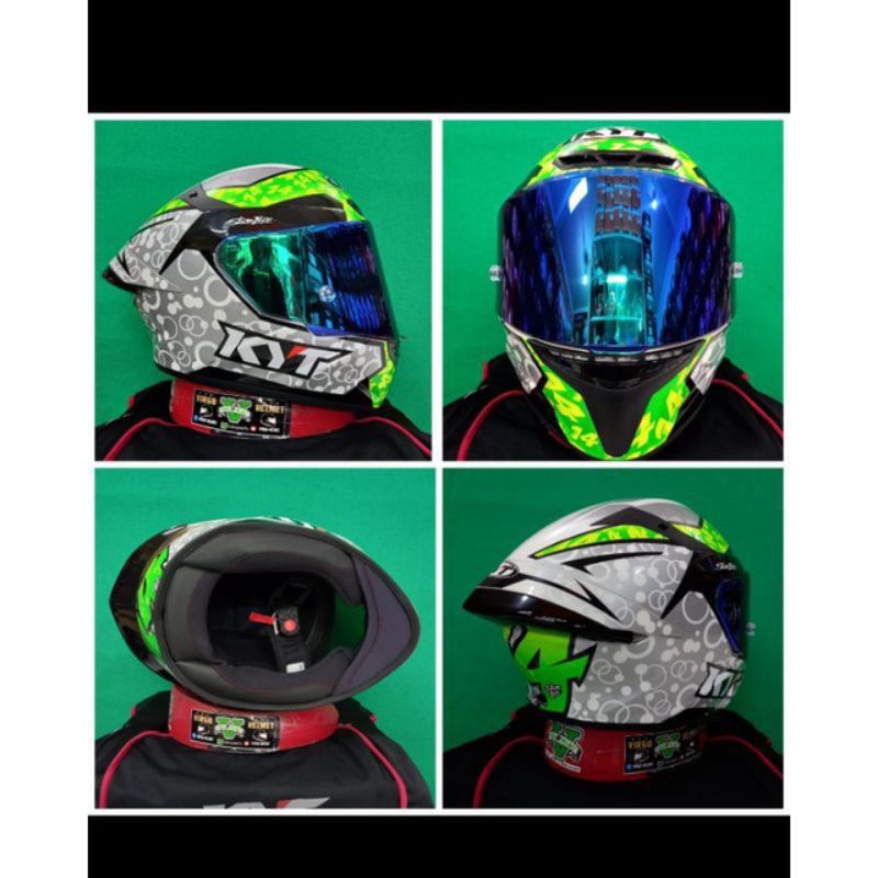 Jual KYT HELM TT COURSE ARBOLINO + VISOR IRIDIUM + SPOILER 3D | PAKET GANTENG | Shopee Indonesia