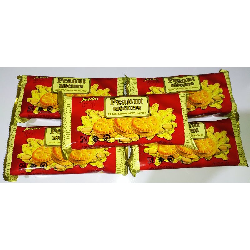 Jual INTERBIS PEANUT BISKUIT DENGAN KRIM KACANG 160 gram | Shopee Indonesia