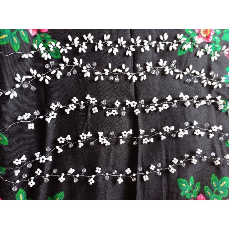 Jual Headpiece aksesoris hijab payet kawat kombinasi mutiara padi bulat ...