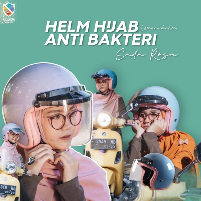 Jual Helm Retro Wanita SADA ROSA PASTEL Blue Helm Bogo Cewe Helm Cewek ...