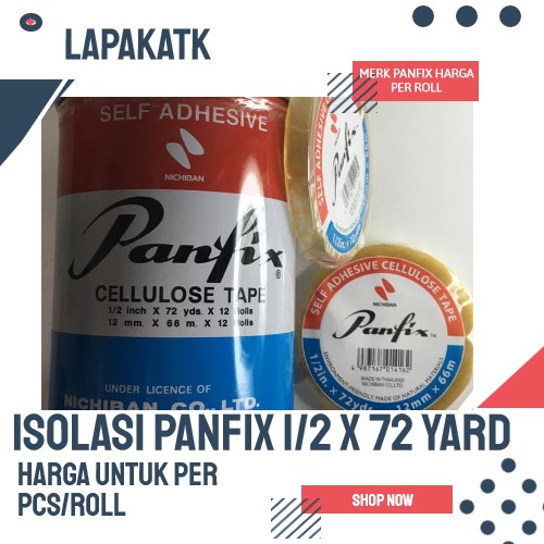 Jual ISOLASI PANFIX 1/2 X 72 YARD (PER PCS) cxx | Shopee Indonesia