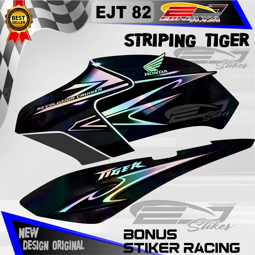 Jual STRIPING TIGER REVO VARIASI HOLOGRAM PELANGI / STIKER MOTOR TIGER ...