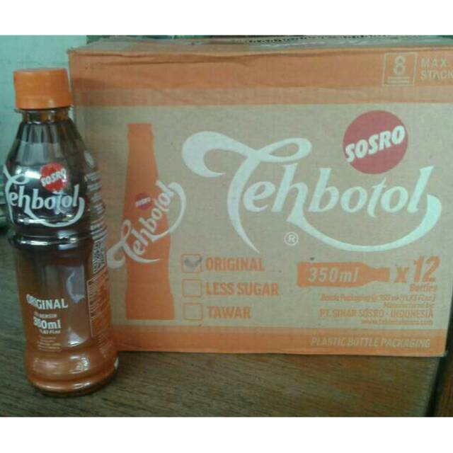Jual Teh botol sosro 350 ml 1 dus isi 12/ Teh botol sosro plastik / Minuman manis dalam kemasan ...