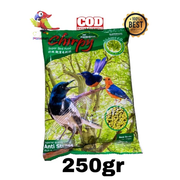Jual PAKAN BURUNG VOER CHIRPY HIJAU 250 GRAM PUR CIRPY 250 GRAM VOER ...