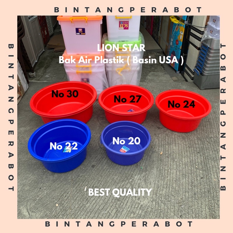 Jual LION STAR - Bak Baskom Air Plastik No 20 22 24 27 30 / Bak Air ...