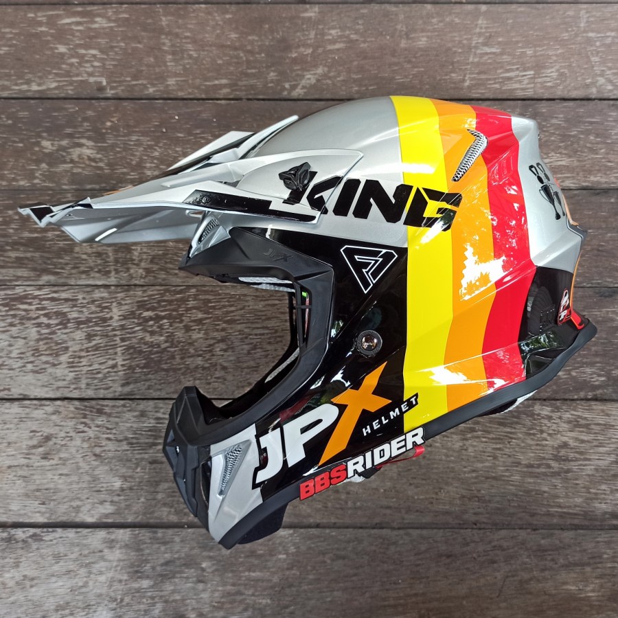 Jual Helm JPX X37 King Silver Black | Shopee Indonesia
