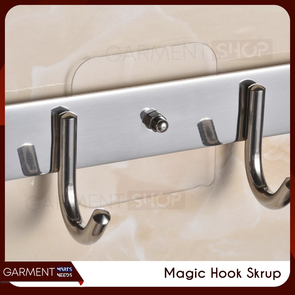 Jual Gantungan Tempel Magic Hook Cadangan Stiker Lem Kuat Dinding Transparan Laci Pigura Jam ...