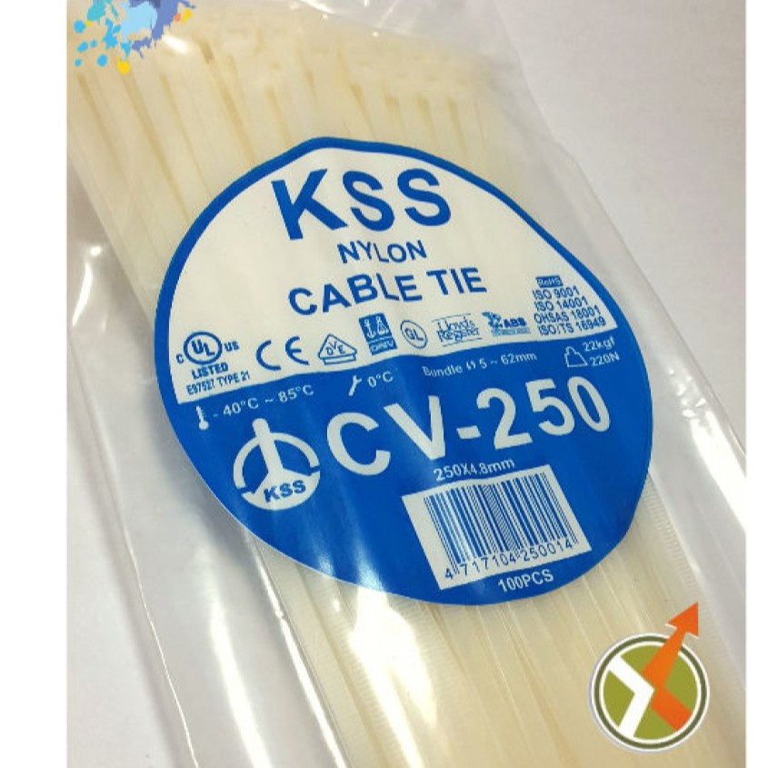 Jual Cable Ties KSS CV 250 / Kabel Ties KSS CV250 (Hitam/Putih) 100 Pcs | Shopee Indonesia
