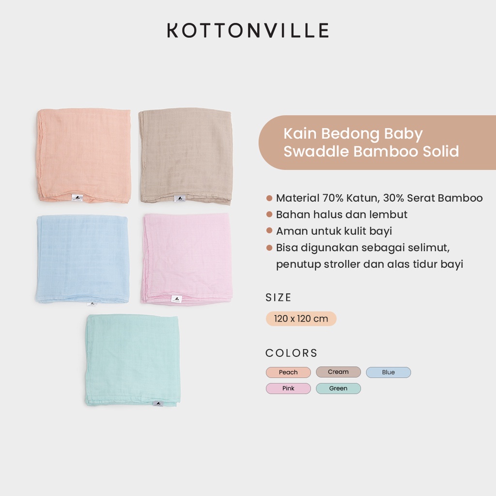 Jual Kottonville - Kain Bedong Bambu Anak Bayi Baby Swaddle Bamboo ...