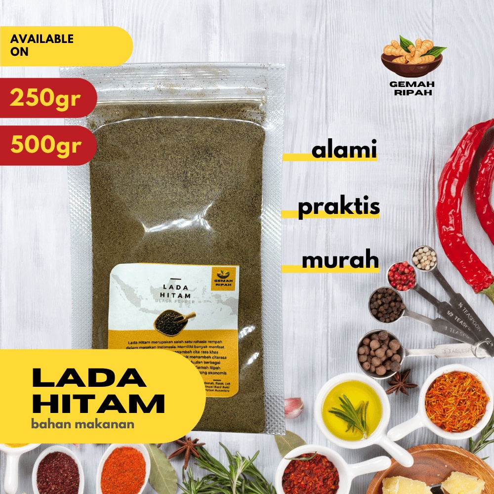 Jual Lada Hitam Bubuk 250gram 500gram 1kg Merica Bubuk Lada Hitam Bubuk ...