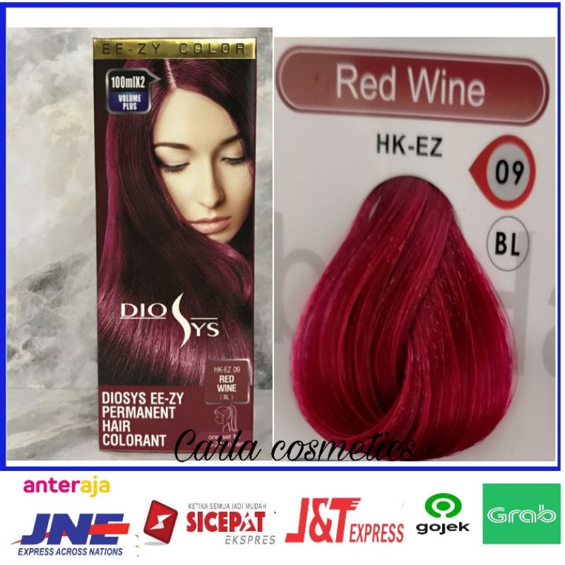 Jual cat rambut diosys warna Red wine hair color diosys set 100ml ...