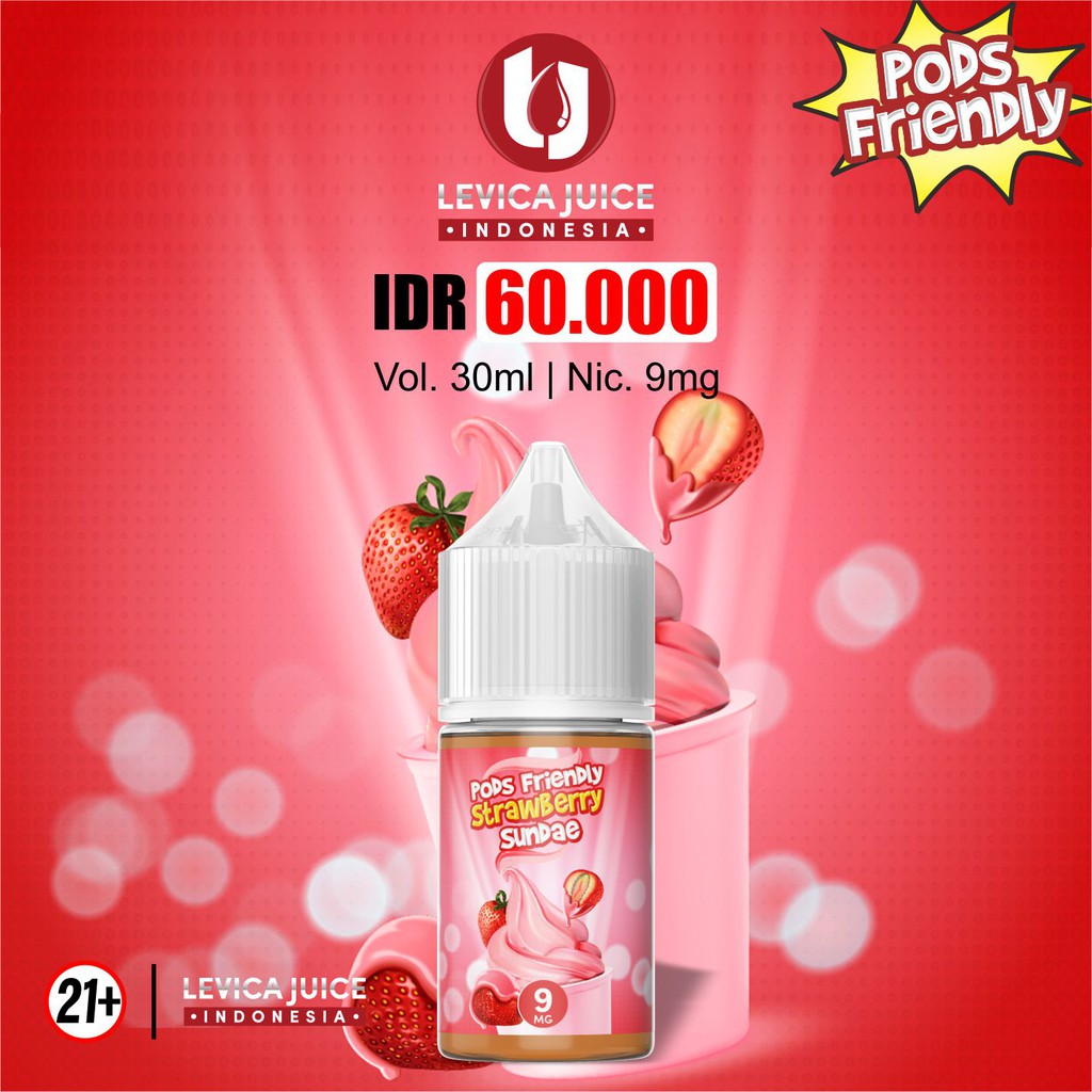 Jual Pods Friendly LEVICA JUICE Strawberry Sundae, Liquid Pod 30ml ...